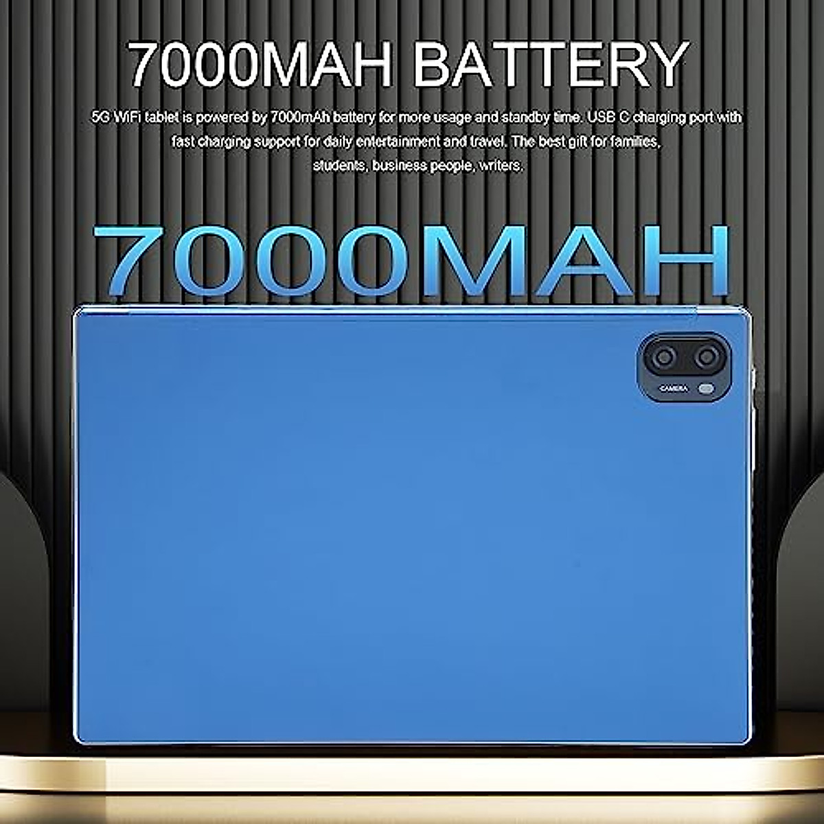 fannay 10.1 Inch Tablet, 2-in-1 Tablet 8 Core CPU 5G WiFi Blue, Rugged (US Plug)