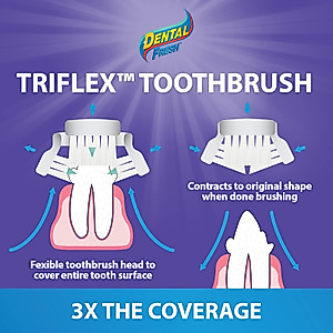 Dental Fresh Enzymatic Gel Dog Tooth Brushing Kit, Includes Triflex Toothbrush – Dog Toothbrush and Toothpaste for Dog Teeth Cleaning