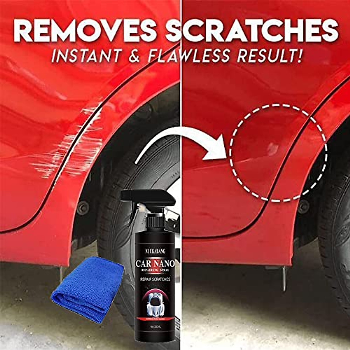 Car Scratch Repair Nano Spray, Car Nano Repairing Spray, Polishing Nano Coating Agent, Fast Repairing Scratch Spray - Scratch Removal For All Car Body (250ML-1PC)