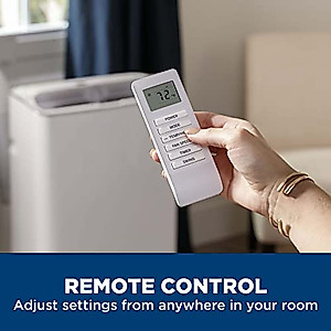 GE 13,000 BTU Heat/Cool Portable Air Conditioner for Medium Rooms up to 550 sq ft. (9,800 BTU SACC), 4-in-1 with Dehumidify, Fan, Heat Pump and Auto Evaporation, Included Window Installation Kit