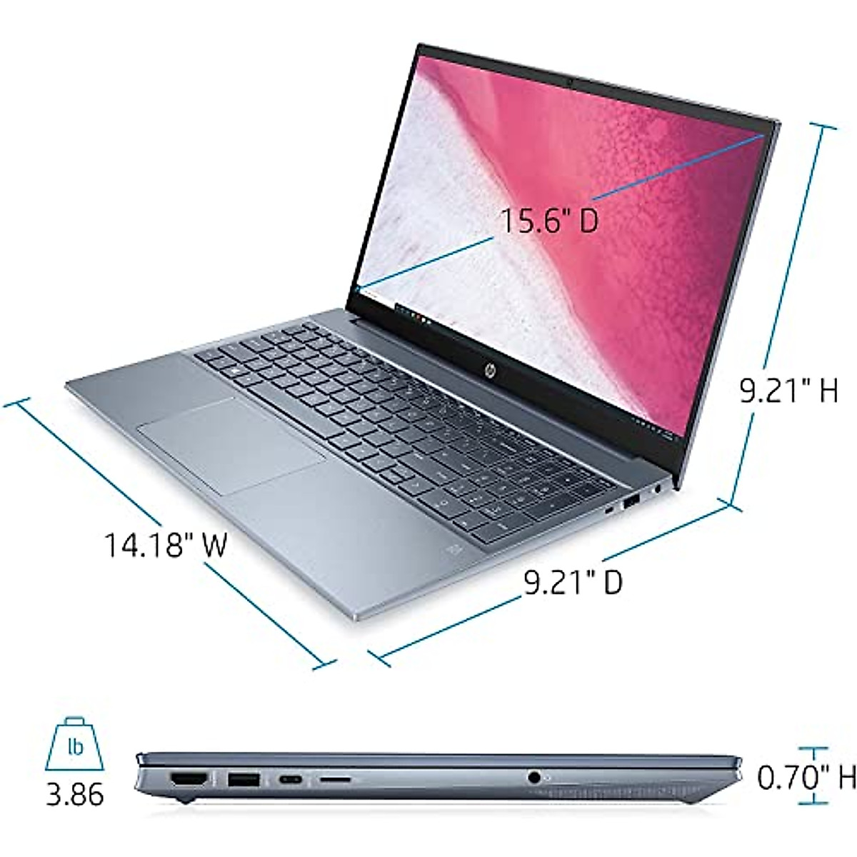 HP 2022 Newest Pavilion 15.6" FHD 1080P IPS Laptop, 8-Core AMD Ryzen 7-5700U(Up to 4.3GHz, Beat i7-1180G7), 32GB RAM, 1TB NVMe SSD, Numpad, HDMI, WiFi, USB-A&C, Fast Charge, Audio by B&O, Win11