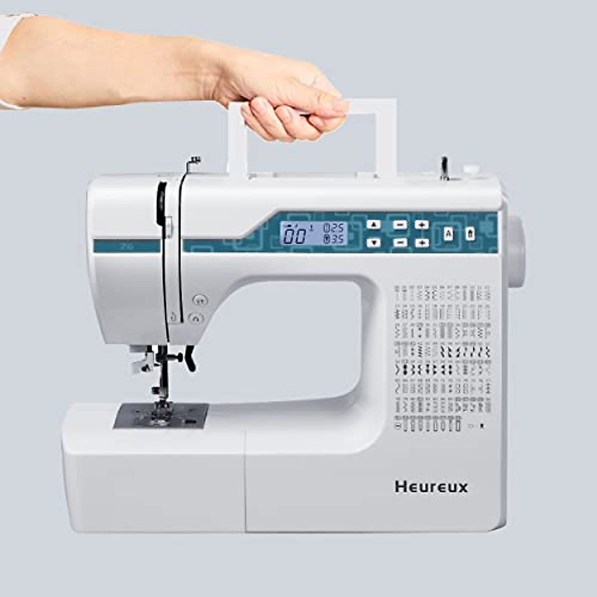 Heureux Sewing and Quilting Machine Computerized, 200 Built-in Stitches, LCD Display, Z6 Automatic Needle Threader, Twin Needle