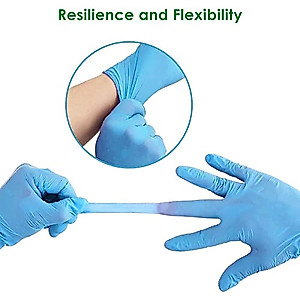 Bebenuvo Viet Glove Ezcare Nitrile Exam Disposable Gloves| 100 Gloves 1 box | 4 Mil 4 grams| Powder-Free (L, Blue)