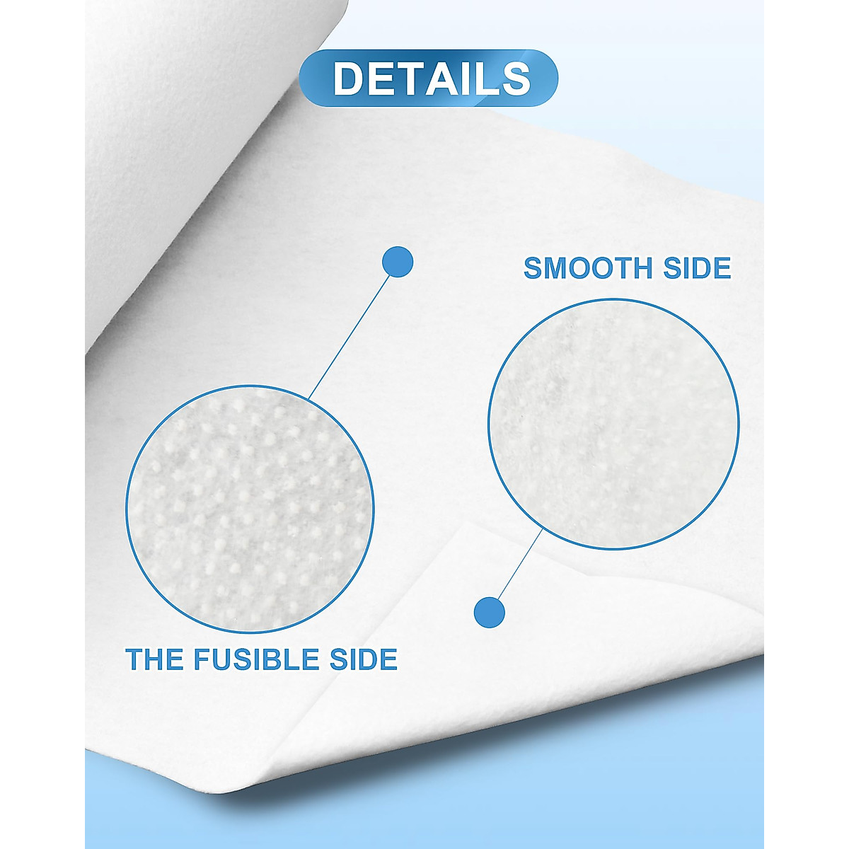 PLANTIONAL Iron-On Fusible Fleece Interfacing: 11.8 Inches x 10 Yards Medium Weight One-Sided Loft Iron On Fusible Fleece White for Quilting Tote Bags and Home Decor