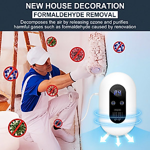 Ozone Odor Eliminator for Strong Odor 99% Cat Litter Deodorizer Dog Poof Odor Removal Home Plug in Air Purifier for Bedroom Toilet Kitchen Pets Shoe Bathroom Smoke Car Formaldehyde Air Freshener White