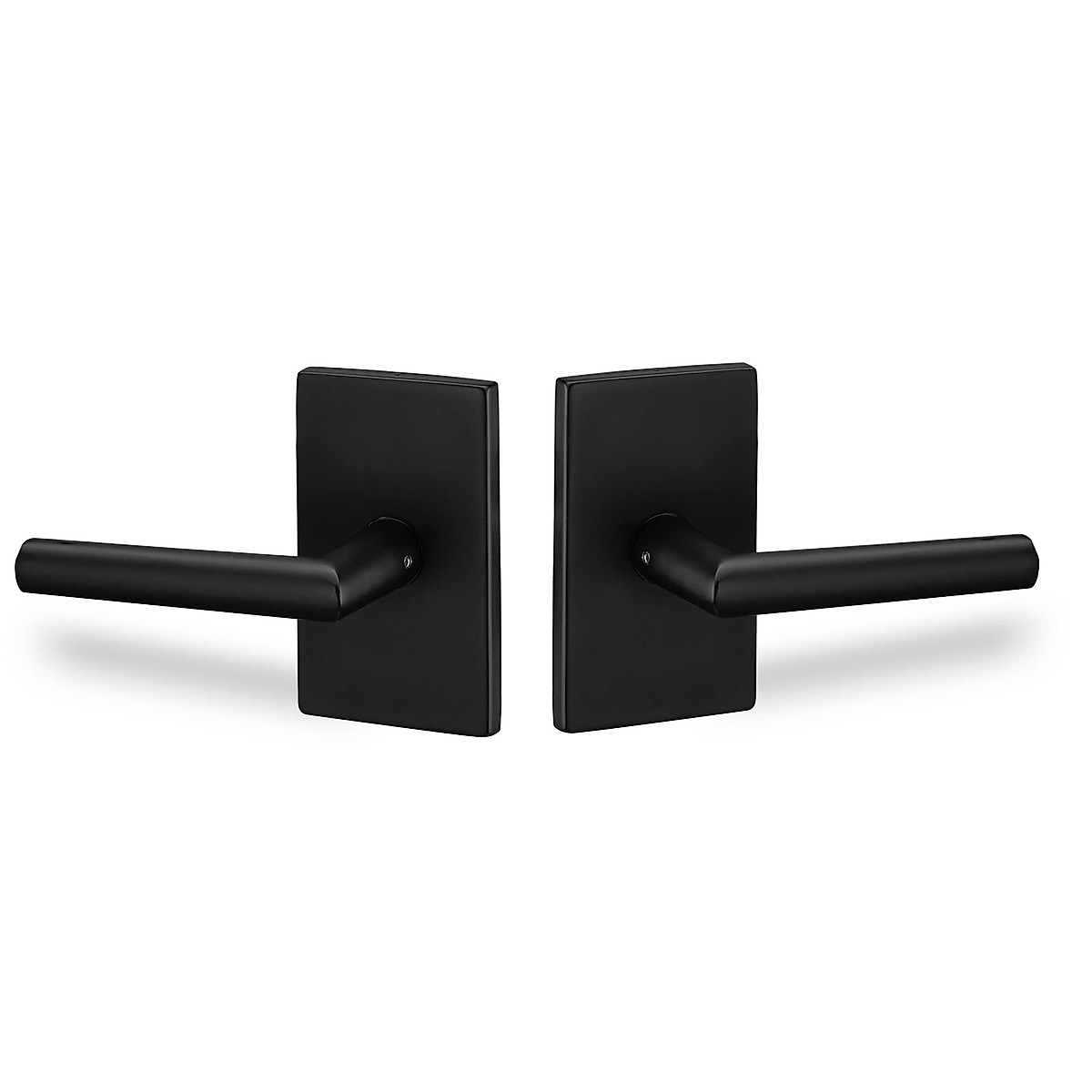 Berlin Modisch Passage Lever Door Handle Designer Series Non-Locking Lever Set [for Hallway or Closet Doors] Reversible for Right & Left Sided Doors Heavy Duty - Iron Black Finish