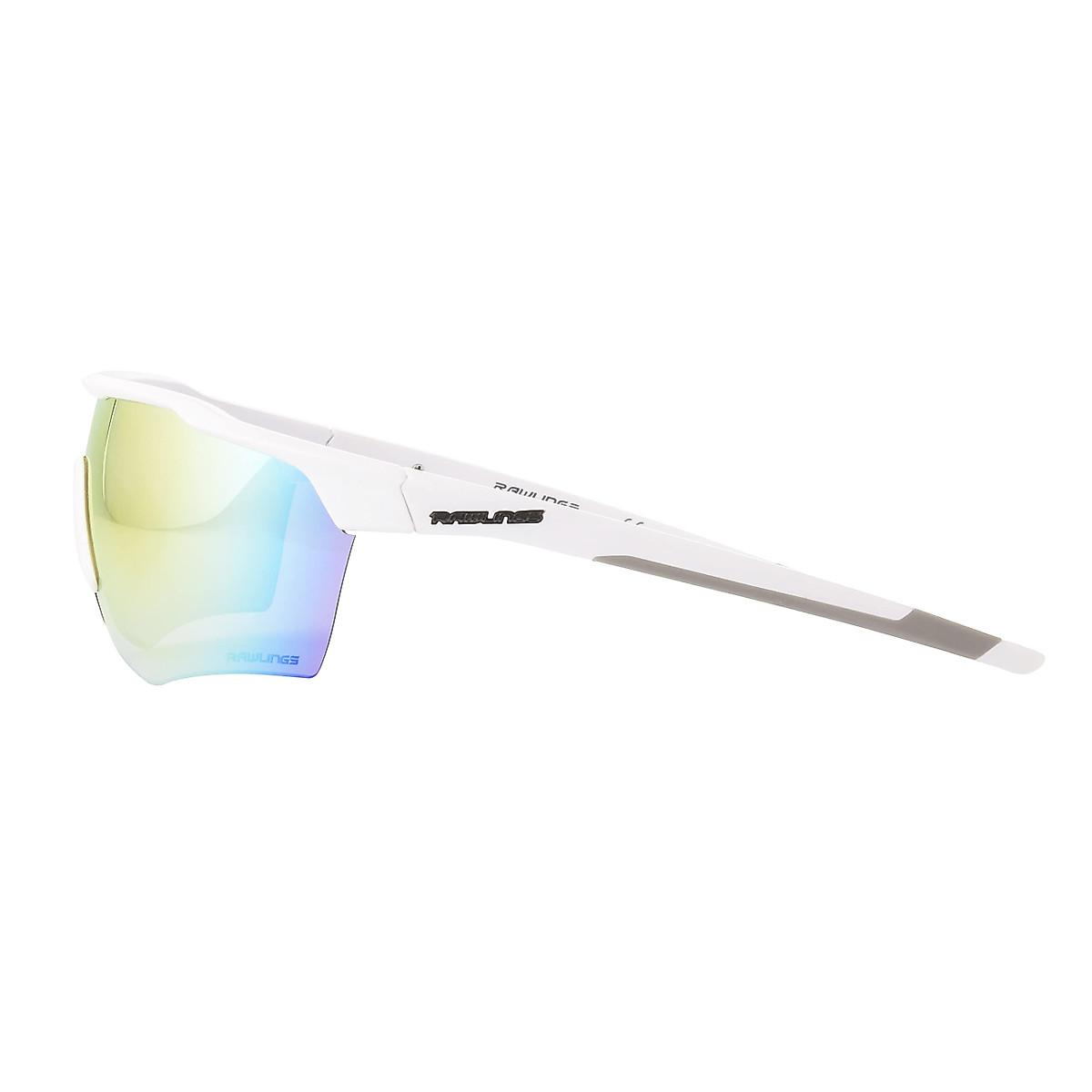 Rawlings Pitch Perfect Shield Youth Baseball Sunglasses, Matte White/Orange Mirror, 65mm