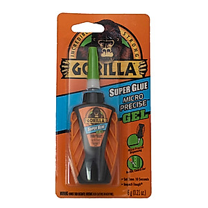 Gorilla Micro Precise Super Glue Gel, 6 Gram, Clear, (Pack of 1)