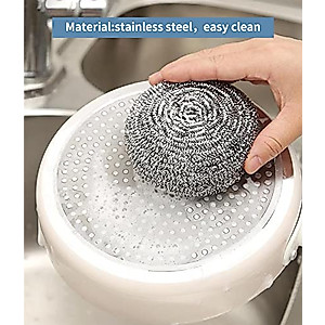 6Pcs Scourer Steel Wool Scrubber - Steel Wool for Cleaning Dish Pots Pans Grills Stainless Steel Scrubber for Kitchen Sinks Cleaning Steel Wool Pads Metal Scrubber