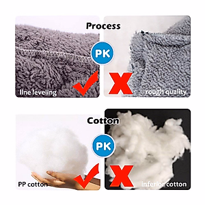 Barelove Rectangular Dog Cat Beds Mattress Washable Pads Room, Soft Winter Warm Plush Faux Fur Sleeping Pet Fleece Bed Mat for Small Doggy Kitten, Anti-Slip Waterproof Bottom, Blue