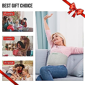 Snailax Heating Pad for Back Pain Relief,Belly Wrap Belt with 3 Vibration Modes & Adjustable Strap,Heating Pad for Cramps,3 Heat Setting & Auto Shut Off, Gifts(Gray)