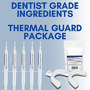 Teeth Whitening Gel for Trays 5 Pcs Fast Acting Teeth Whitening Gel Refill with Strongest 44% Carbamide Peroxide Gel, 2 Bleach Trays Included for Teeth Bleach, Enamel Safe, Gluten Free and Vegan