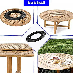 High-PQ 4 Packs 12'' Lazy Susan Hardware, 5/16''Thick Turntable Bearing Swivel Pate for 360° Rotating Table, Book Case, Serving Tray, Corner Shelves, Kitchen, DVD Tower, Shoe Rack, Black