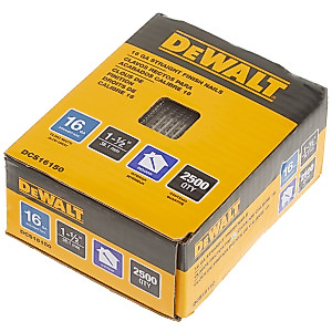 DEWALT Finish Nails, 1-1/2-Inch, 16GA, 2500-Pack (DCS16150)