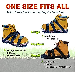 Osaava 47952 Gunite Spiked Shoes for Epoxy Floor Coating Installation 3/4” Short, Spikes Perfect for Applying Epoxy Garage Floors Shoes, Adjustable 6 Straps Full Assembled Sturdy (1 Pair)