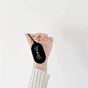 VARWANEO Silicone Case Cover for Galaxy Buds 2019/Galaxy Buds Plus 2020, Full Body Protections with Carabiner/Ring, Anti-Lost & Shockproof Soft Skin for Samsung Galaxy Buds/Buds Plus (Black Cat)