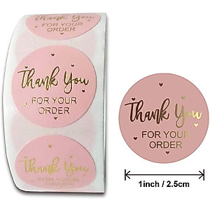 NT-ling 1.0 Inch Thank You Sticker Foil Thank You for Supporting My Small Business Labels for Packages Gift Bags Wedding Favors Envelopes Bakery(1 Roll,500 Stickers)