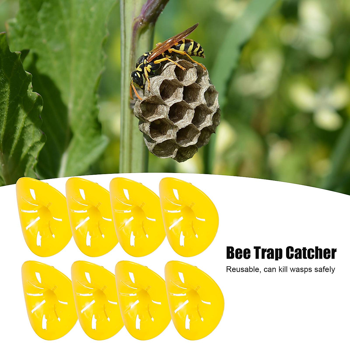 Mwrode 30Pcs Hornets Traps Bee Traps in Flower Shaped Reusable Bee Catcher Funnel Garden Beekeeping Accessory Tools Wasp Funnel