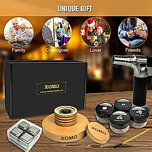 Cocktail Smoker Kit with Torch, XOMO Old Fashioned Drink Smoker Infuser Kit for Cocktails, Whiskey, & Bourbon, Whiskey Gift for Your Loved