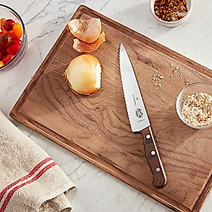 Victorinox 7-1/2-Inch Wavy Edge Chef's Knife/Carver, Rosewood Handle