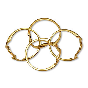 PalmBeach 14K Yellow or Rose Gold-Plated or Platinum-Plated Braided Interlocking Puzzle Ring Size 9