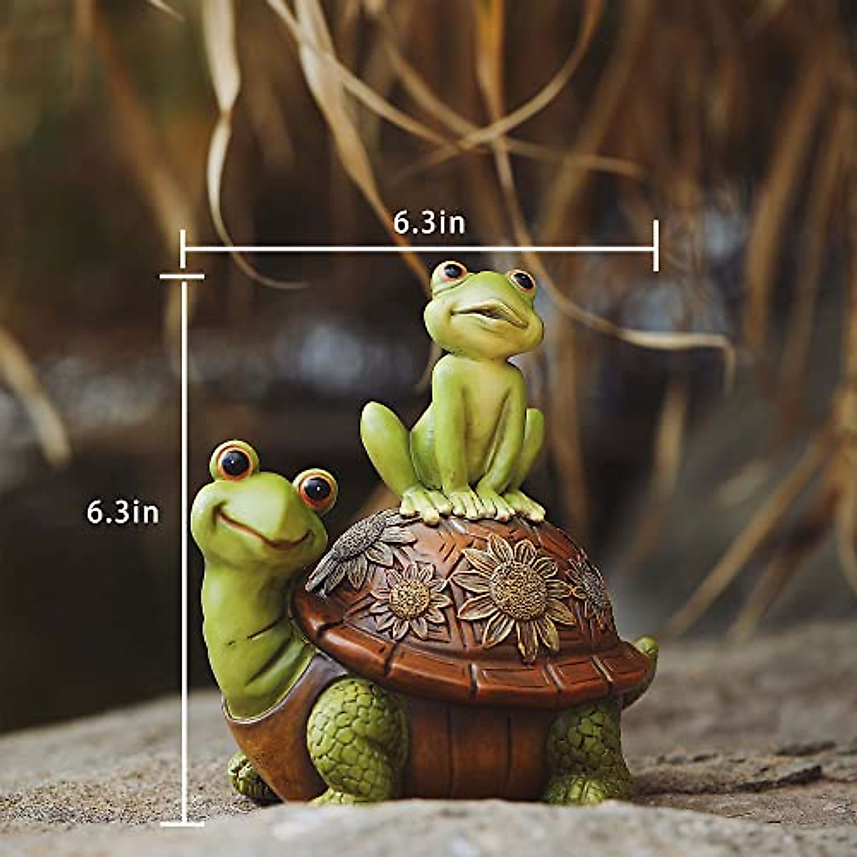 Wowvip Frog Garden Statues Decor Outdoor, Resin Couple Frogs Garden Animal Statue Waterproof, Outside Frog Figurines for Yard Patio Lawn Decorations