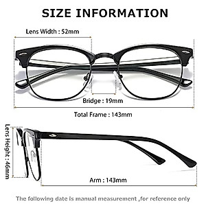 kimorn Blue Light Blocking Glasses Semi Rimless Eyewear For Women Men Blue Ray Filter Lens KS052