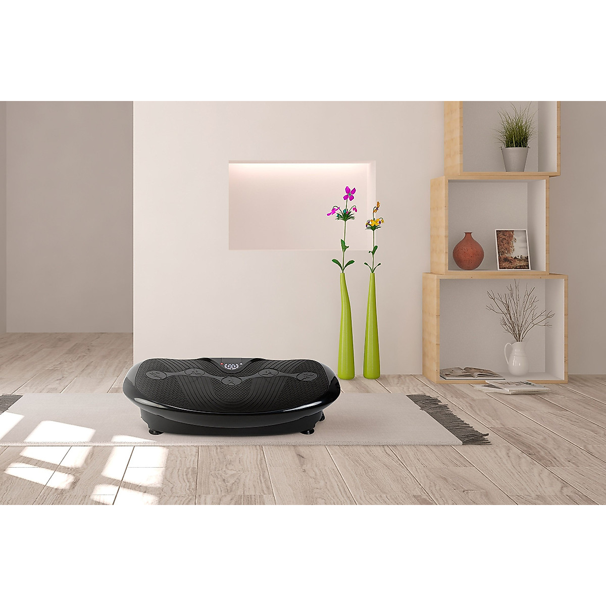 Zen Shaper® Plus Vibration Plate - Black (2023 New Model) - Fitness oscillating Vibration Platform – MP3 Music – 3 Exercise Areas (Walk-Jogging-Running) -2 Years Warranty