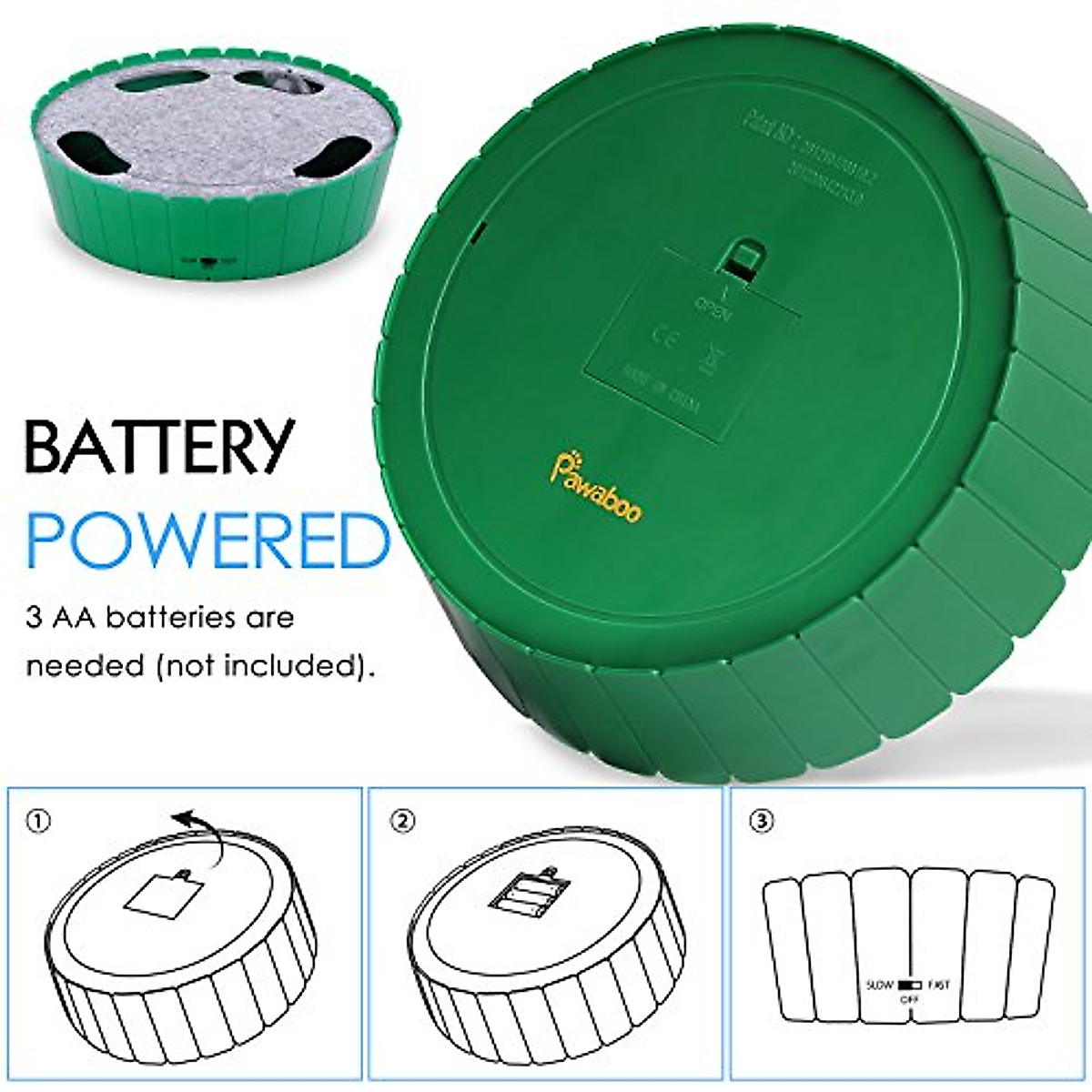 Pawaboo Cat Toy with Running Mouse, Electric Interactive Motion Cat Toy Automatic Rotating Teaser Pop and Play Hide and Seek Hunt Toy for Pet Cat Kitten Play Fun Excercise