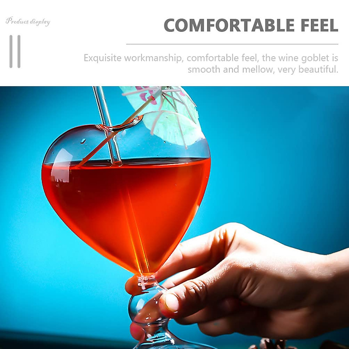 Cabilock 2pcs Cocktail Glasses Unique Wine Glasses Heart-shaped Romantic Juice Goblets