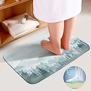 Roargy Bathroom Rugs Sets 3 Piece Bath Mat Forest Machine Wash Absorbent Soft Shower Tub Mat Toilet Non-Slip Home Decor Gifts for Boyfriend,20''×32''