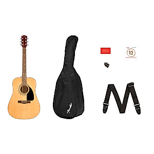 Fender FA-115 Dreadnought Acoustic Guitar Bundle with Gig Bag, Tuner, Strings, Strap, Picks, and Austin Bazaar Instructional DVD