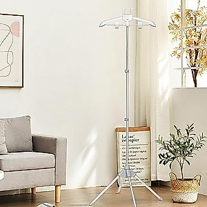 OSKOE Clothes Steeamer Stand, Handheld Clothes Rack, Foldable Fabric Drying Rack for Clothes, Aluminum Alloy Clothes Steeamer Stand for Steeam Ironing Steeamer Hanger Hotels Homes
