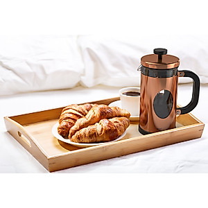 bonVIVO GAZETARO I Large French Press Coffee Maker - Glass French Coffee Press Machine Made of Heat Resistant Stainless Steel and Borosilicate Glass in Copper Finish, With Filter, 34 ounces…