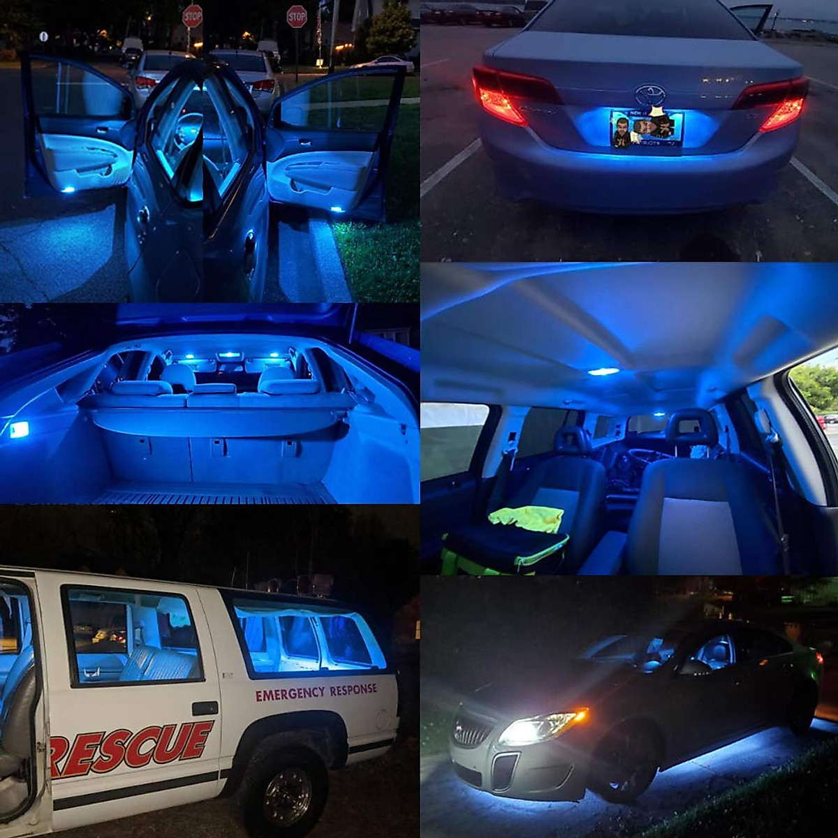 iBrightstar Extremely Bright 3030 Chipsets 168 175 194 2825 W5W T10 Wedge LED Bulbs for License Plate Interior Map Dome Trunk Lights, Ice Blue