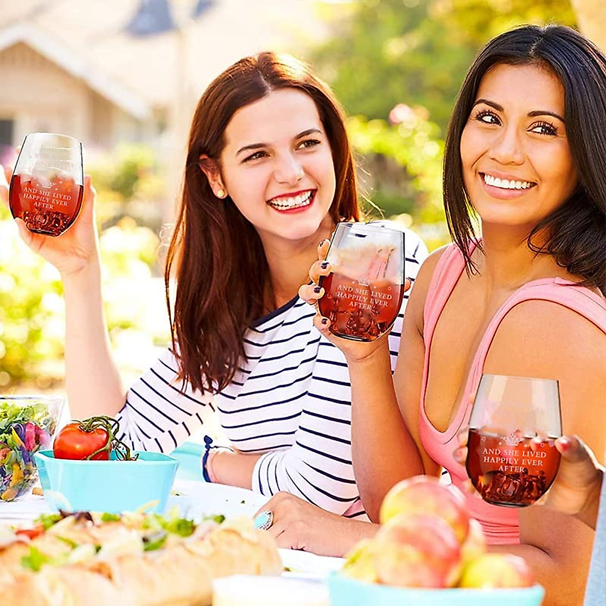 JUWNMANT Retirement Gifts for Women, A WISE WOMAN ONCE SAID I'm Outta here AND SHE LIVED HAPPILY EVER AFTER Stemless Wine Glasses, Funny Resignation Gifts for Colleagues, Funny Wine Glasses for Women