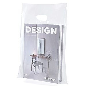 Choice Marts 100 Clear Plastic Bags With Handles 1.5Mil 9"x12" Merchandise Bags Thick Glossy Retail Bags and Shopping Bags For Small Business Boutique Bags and Clear Gift Bags With Handles