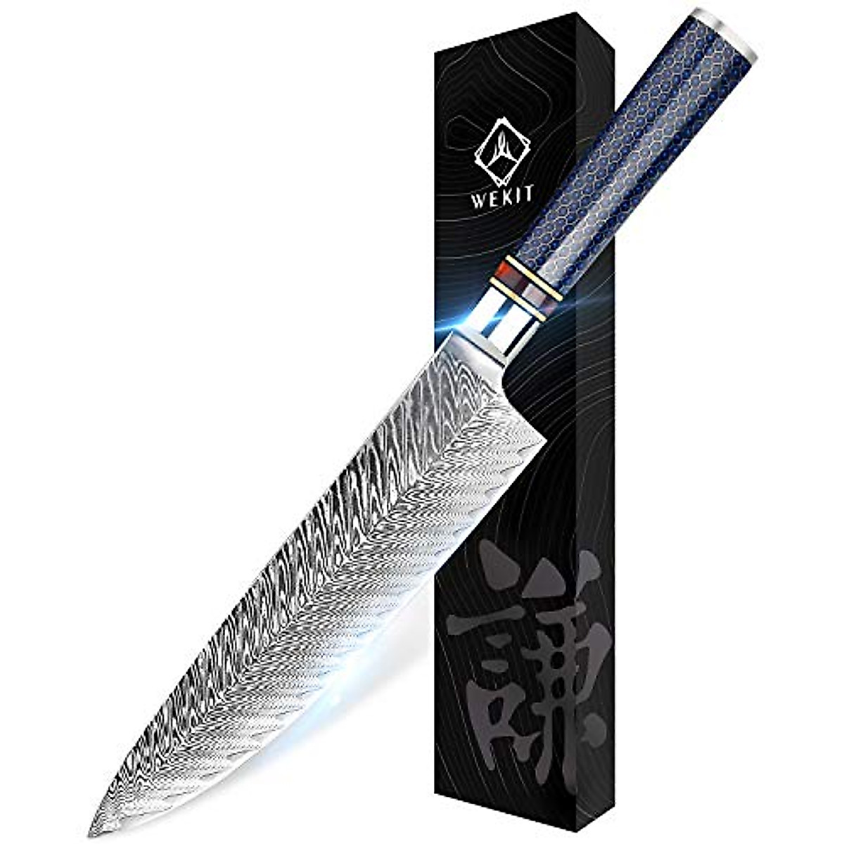 WeKit Chef Knife 8 Inch, Damascus Chef Knife Japanese VG10 Kitchen Knife Sharpest 67-Layer High Carbon Stainless Steel knife, Pro Cooking Knife, Meat Cutting Gyuto Chef Knife with Sheath