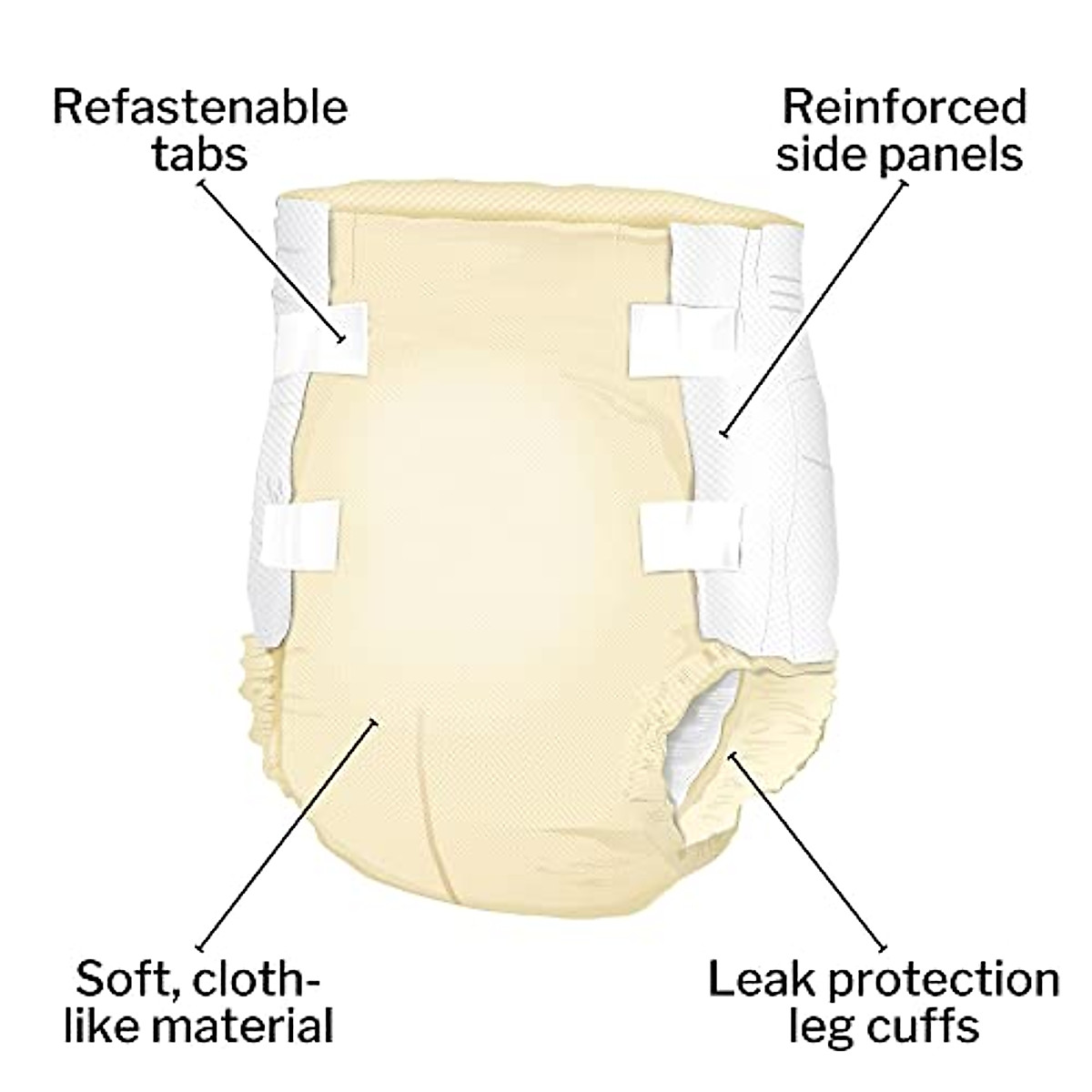 McKesson Ultra Briefs, Incontinence, Heavy Absorbency, XL, 15 Count, 4 Packs, 60 Total