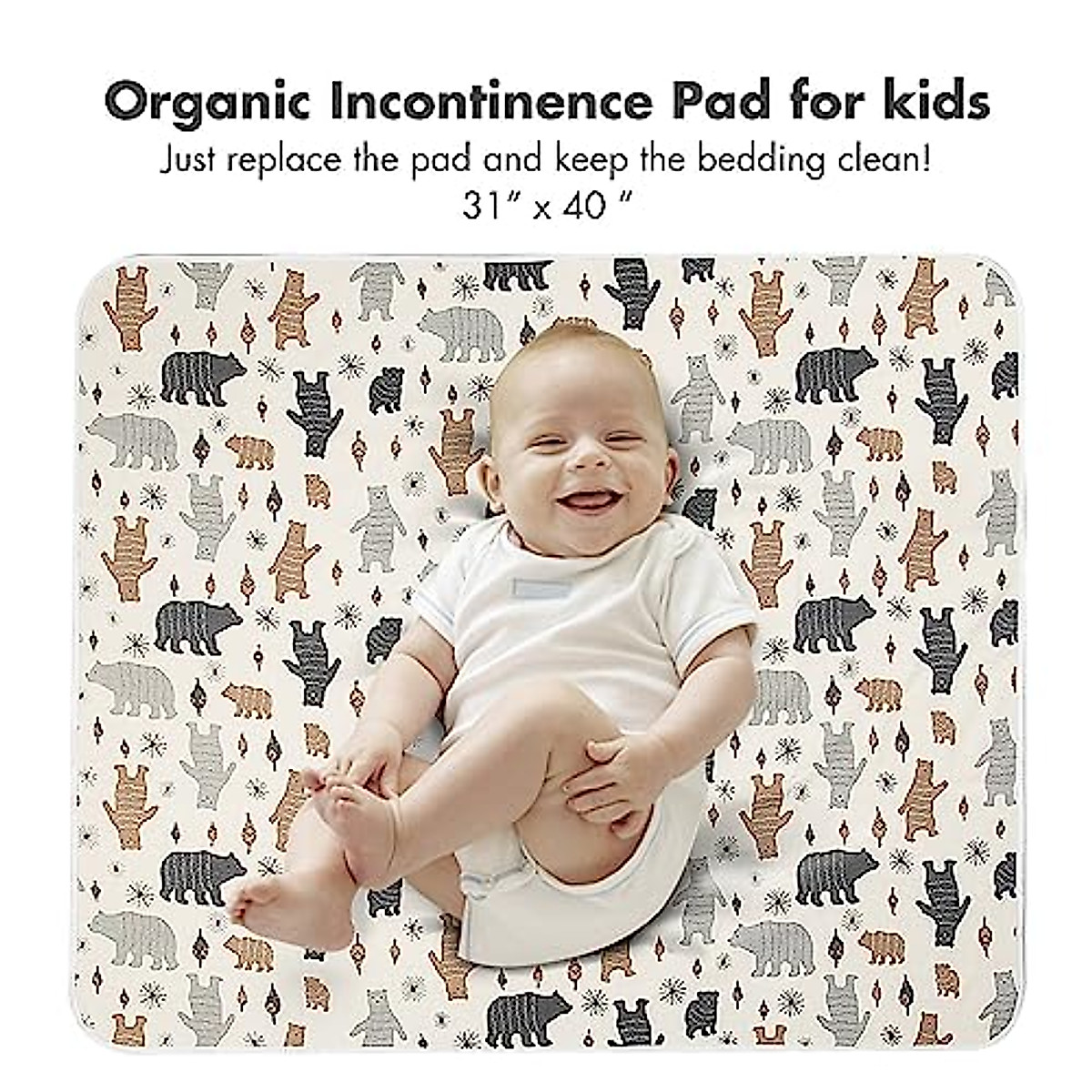 YIVEKO Baby Waterproof Bed Pad Washable Mattress Pad Reusable Underpads Bed Wetting Incontinence Cover for Baby Toddler Children and Adults