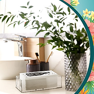 200 Packs Disposable Napkins and Acrylic Napkin Holder Disposable Hand Towels Paper Clear Guest Towel Napkin Holder Paper Hand Towel Holder for Bathroom Powder Room Guest Room Party Decorative Towel