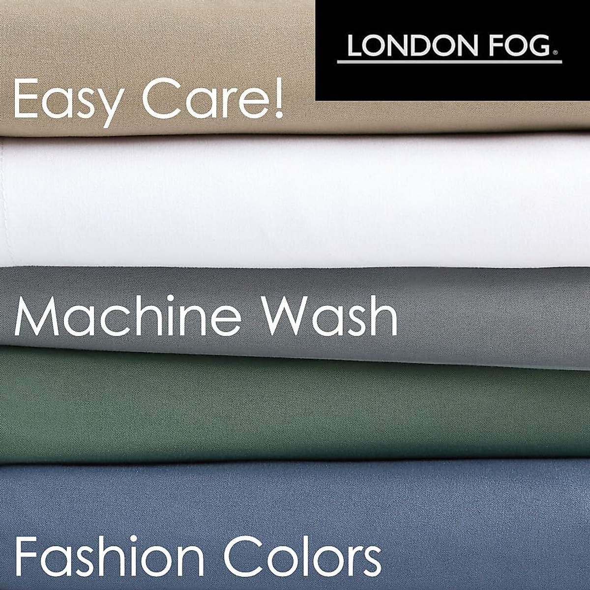 London Fog Garment Washed Solid Comforter Set Grey Microfiber 2-Piece Twin XL Comforter Set, Solid Themed, Adult and Teen, Oeko-TEX Certified