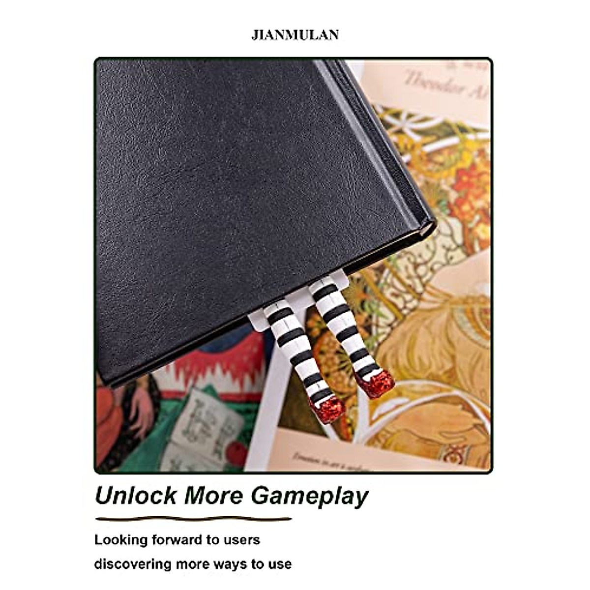 Witch Bookmark Ruby Shoes Bookmark Halloween Home Decor Wizard Funny Ideal Gift for Bookworm and Book Lover Thanksgiving Christmas Women Men…