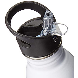 Happy Haystack Stainless Water Bottle with Panda Design 600ml with Sport Top (White)