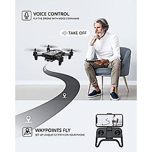 DEERC D20 Mini Drone for Kids with 720P HD FPV Camera Remote Control Toys Gifts for Boys Girls with Altitude Hold, Headless Mode, One Key Start Speed Adjustment, 3D Flips 2 Batteries, Black