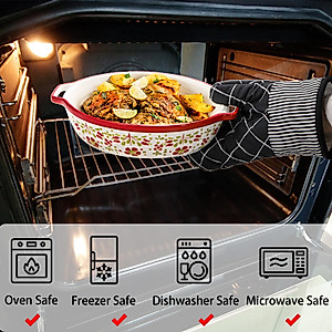 Peohud 3 Pack Ceramic Baking Dishes, 50 Oz Large Casserole Dish for Oven, Oval Au Gratin Pans, Porcelain Bakeware Set Lasagna Pans for Cooking, Cake Dinner, Kitchen, 10 x 7.9 x 2.6 Inches