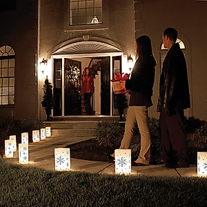LumaBase 82236 Battery Operated LED Luminaria Kit, Snowflake
