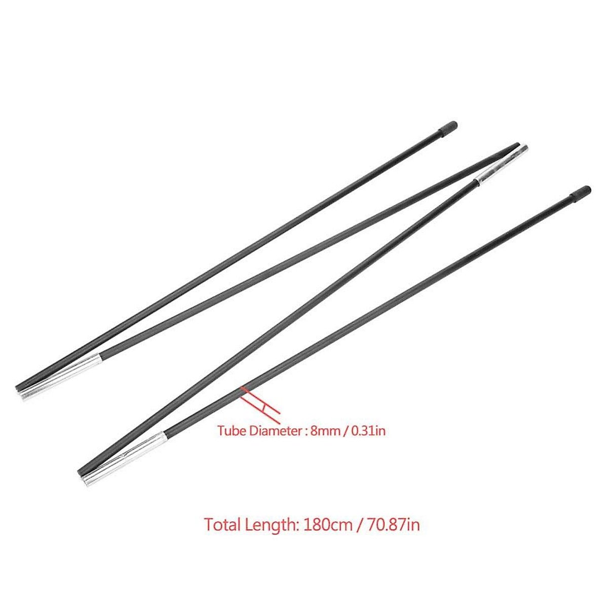 Camping Tent Pole, Adjustable Fiber Glass Rod Pole Replacement Accessories for Double Tents