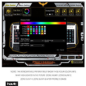 Havit Lammergeier LED Definable RGB 7 Backlit Programmable Wired Mute Gaming Keyboard (HV-KB346L)