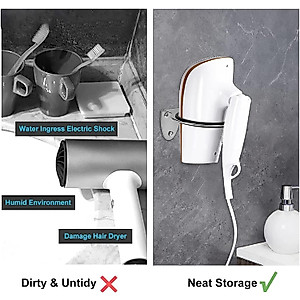 Hair Dryer Holder,Stainless Steel Blow Dryer Holder,Durable Hair Dryer Wall Mount,hairdryer Holder for Bathroom